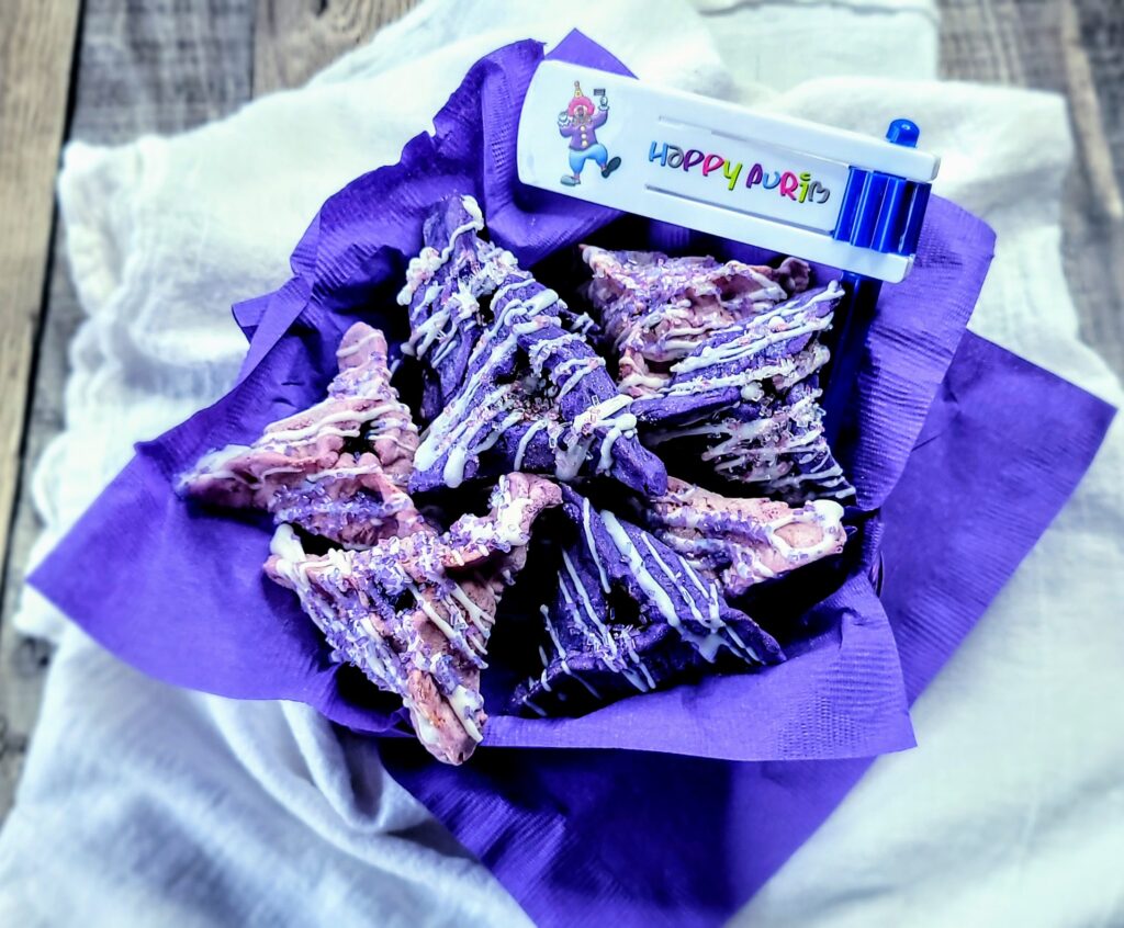 Purple Sweet Potato Hamentashen with Chocolate Orange Ganache - Kosher ...