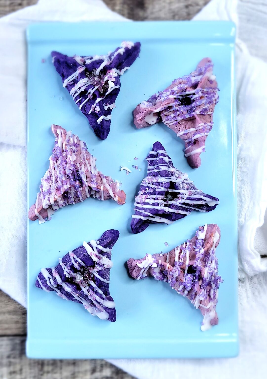 Purple Sweet Potato Hamentashen with Chocolate Orange Ganache - Kosher ...