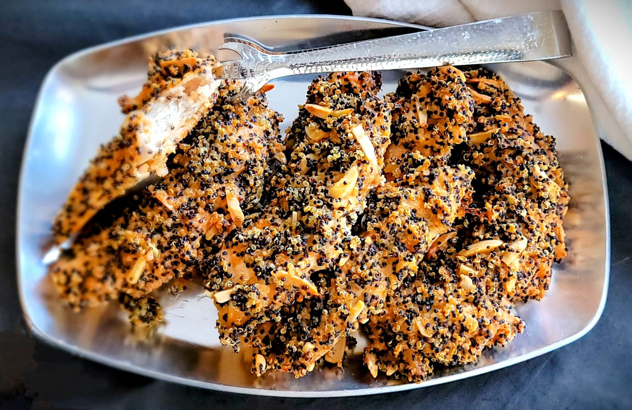 Quinoa Almond Crusted Turkey Tenders - Kosher Everyday