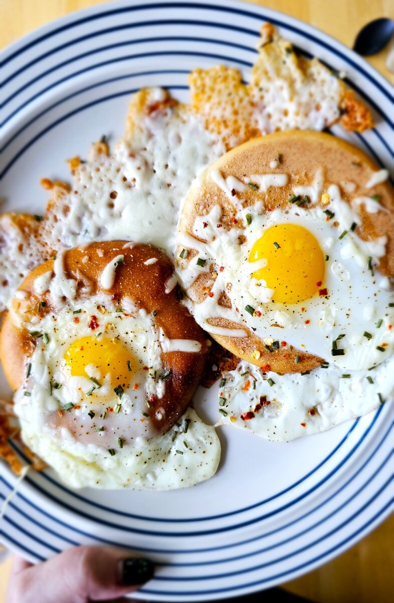 Cheesy Eggy Bagels with Avocado Mash - Kosher Everyday