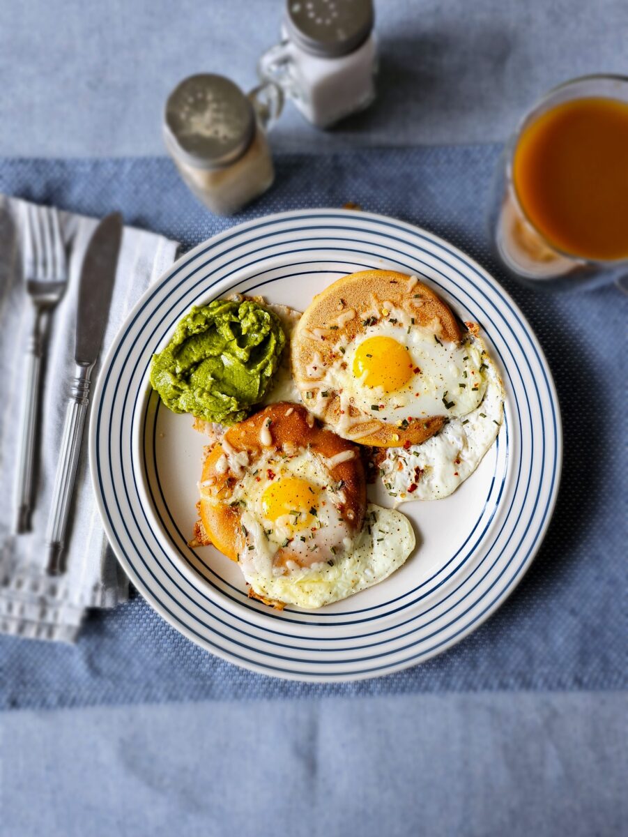 Cheesy Eggy Bagels with Avocado Mash - Kosher Everyday