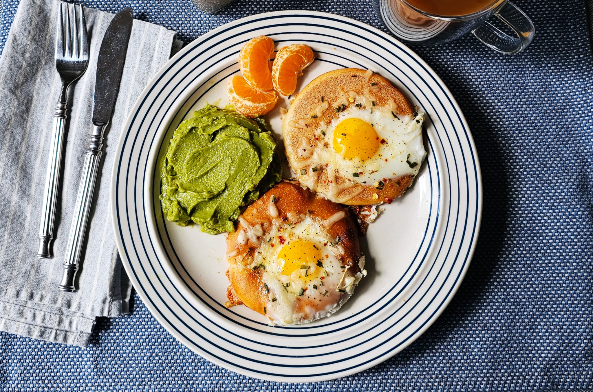 Cheesy Eggy Bagels with Avocado Mash - Kosher Everyday